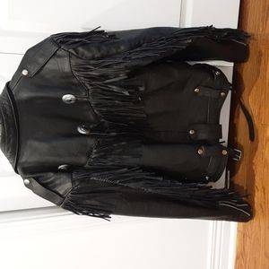 Route 66 | Jackets & Coats | Vintage Route 66 Leather Fringed Womens ...